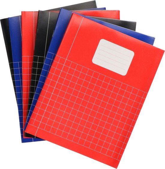 Bellatio Decorations Ruitjes schrift - 18 stuks - 80 blz - schoolschriften - kleuren... | bol