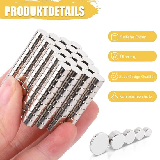 280 stuks 6 x 3 mm neodymium magneten - sterke kleine ronde mini ...