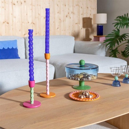 &Klevering - Opbergpot glas blauw - Opbergpotten | bol