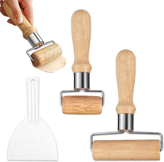 Uitgebreide Houten Deegroller Set voor Veelzijdig Bakken met Praktische ...