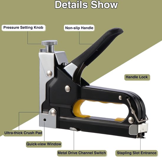 Equivera Nietpistool - Tacker - Niet Pistool - Nietpistool Draadloos | bol