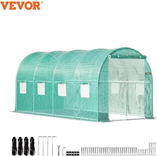 Kweekkas - Kweektent - Kweektunnel - RVS Frame - Waterdicht - Groen - 3 ...