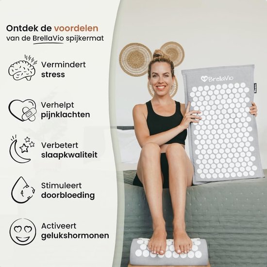 Spijkermat met Kussen - Acupunctuur Massage Mat voor Rug, Nek, Schouder ...