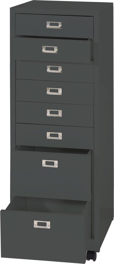 Ladekast, ladekast op wielen, stalen ladekast, archiefkast, metaal ...