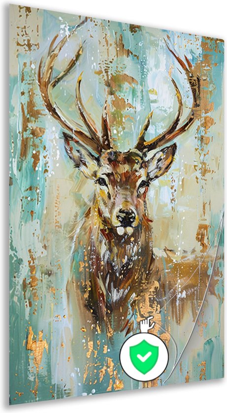 Hert posters - Dieren poster - Posters Goud - Muurdecoratie landelijk ...