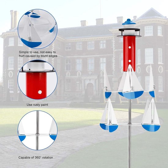 Unieke Kinetic Art Wind Sculpture - Zeilboot Windmolens - Metalen ...