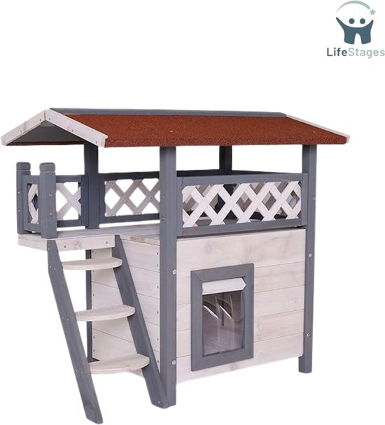 LifeStages - Kattenhuis voor buiten winter - Kattenhuis - Kattenvilla ...