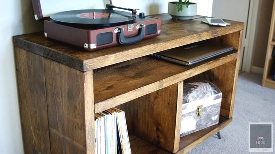 Draaitafel Stand | Vintage TV Kast | Rustieke Meubel voor Vinyl Record ...
