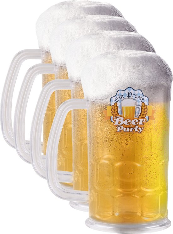 Bierpullen - 4x - kunststof - 14 cm - 500 ml - bierglazen - bier -... | bol