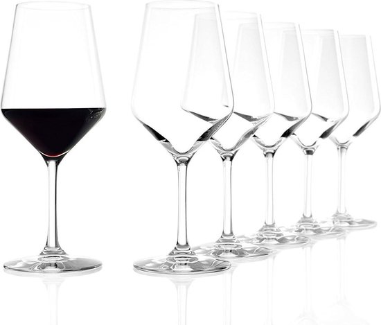 Red Wine Glasses 490ml Set of 6 - Specific Design revolutionized for Wine Connoisseurs | bol