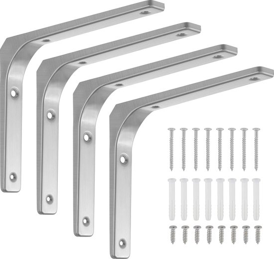 Wandhouders plankdragers 10 inch - Set van 4 - L-hoek roestvrij staal ...