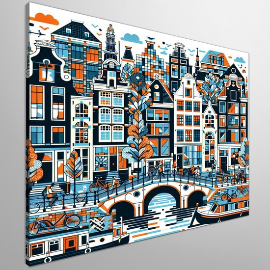 Modern amsterdam schilderij | Het bruisende hart van Amsterdam in ...