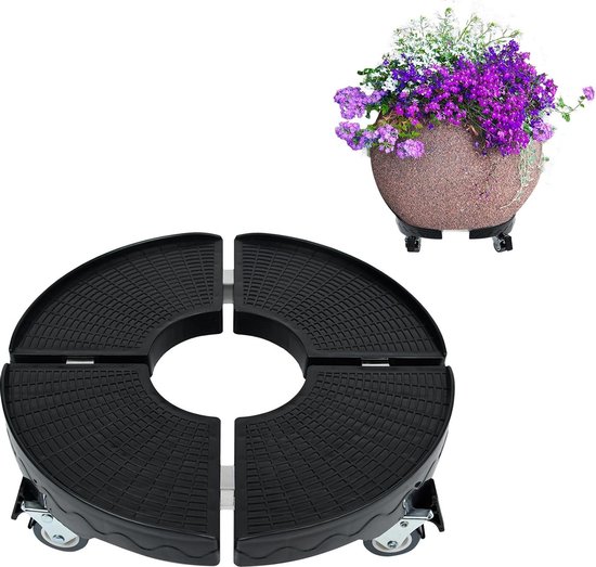 Ronde plantenroller 39-52 cm instelbaar - Rollende plantenwagen voor ...