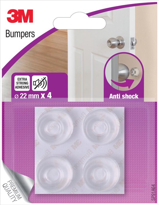 3M Bumpers, Anti shock, 22 mm, blister van 4 stuks | bol