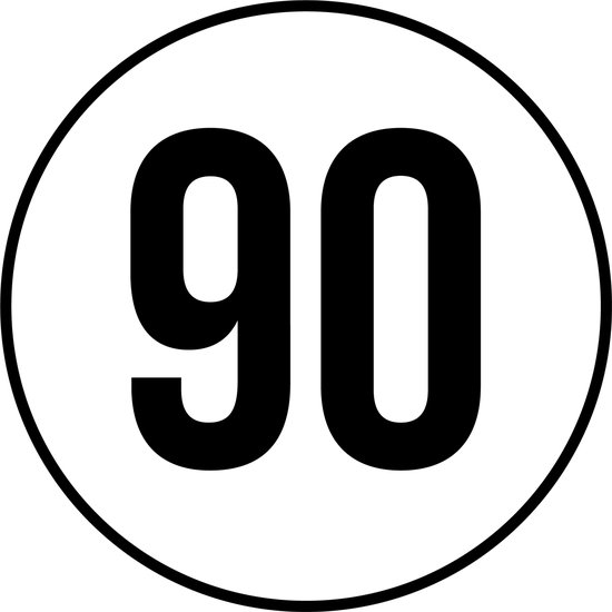 15 stickers van 5 cm | Tempo 90 KM Sticker | Weersbestendig | Vinyl | bol