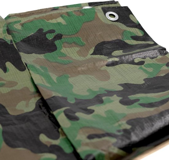 Tentzeil Camouflage-afdekzeil 2 x 3 m waterdicht met beeldmagneet ...