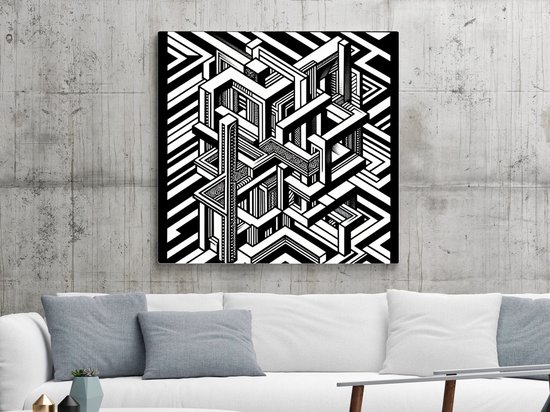 Line art escher schilderij | Mystieke lijnen dansen in dit betoverende ...