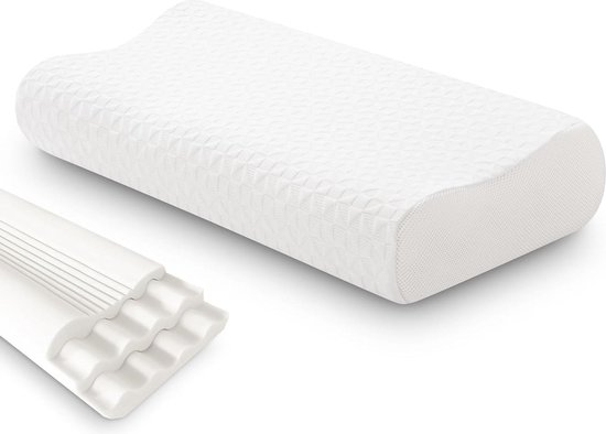 Contour Hoofdkussen Hoogte Verstelbaar Ergonomisch Neksteunkussen - Traagschuim -... | bol