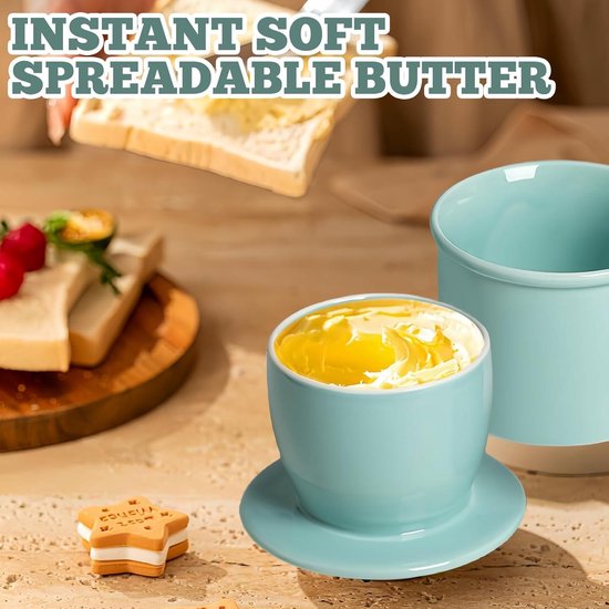 Keramische boterhouder Crock - ronde boterpot met deksel voor verse en ...