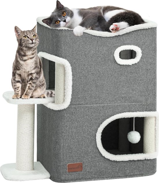 Kattenkast kattengrot voor binnenkatten met kattenkrabpaal en bal ...