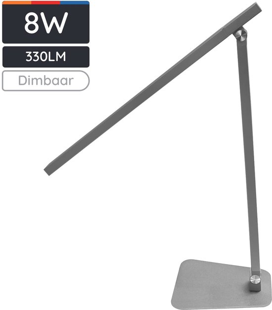 Avide LED Bureaulamp Dimbaar 8W - Met USB Opladen - 5 Lichttemperaturen ...