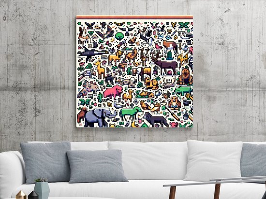 Pixel art dieren schilderij | Prisma fauna: innovatieve kunst met pixel ...