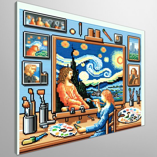 Pixel art relief schilderij | Reliëf van pixelkunst: een meesterwerk in ...