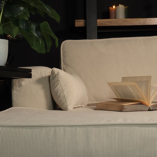 Hoekbank design Darsiono 280cm bank beige ribstof loungebank zowel ...
