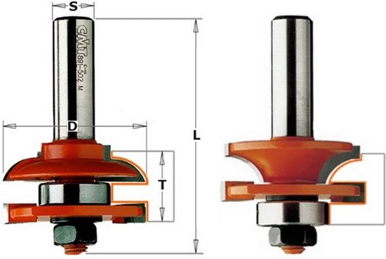 CMT - Tweedelige frees met profiel en conterprofiel, HW - Frees ...