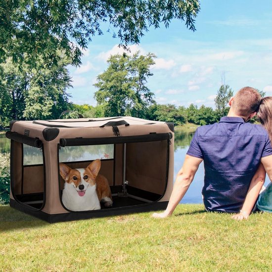 Hondenbench opvouwbaar voor middelgrote honden - stof reisbox ...