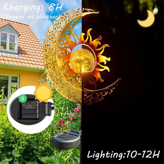 Tuinverlichting op zonne energie Maan Zonnelampen voor buiten ...