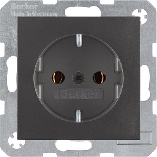 Stopcontact met randaarde - 1-voudig - Antraciet - Berker | bol.com