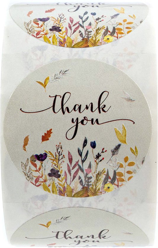 Thank You stickers 500 stuks! - Bloemen - Sluitstickers - Sluitzegel - Gebak - Koekjes... | bol