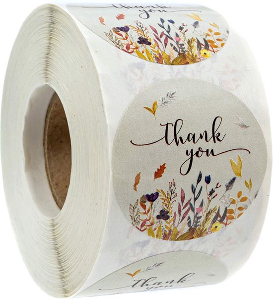 Thank You stickers 500 stuks! - Bloemen - Sluitstickers - Sluitzegel - Gebak - Koekjes... | bol