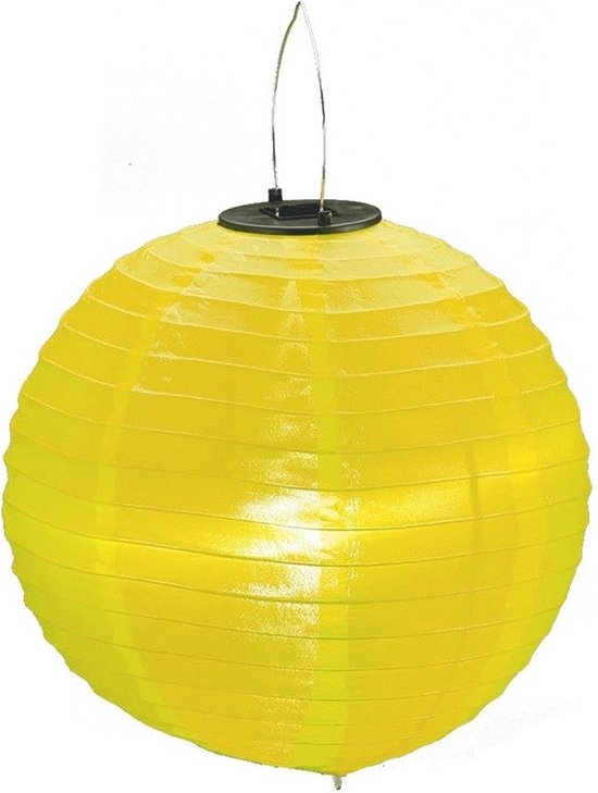 Gekleurde solar lampion 30 cm geel | bol