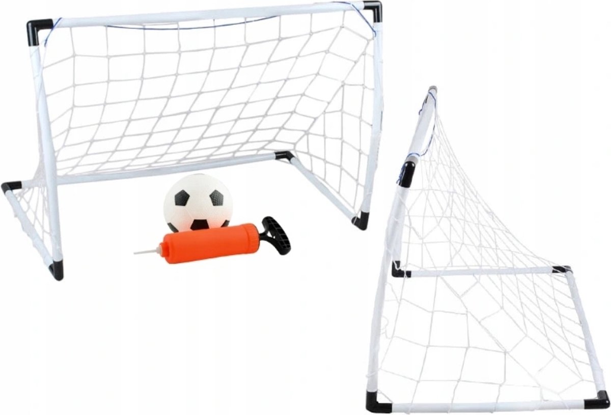 Ariko 2 mini voetbaldoelen met kleine voetbal en ballenpomp - voetbal - goal - doel | bol.com