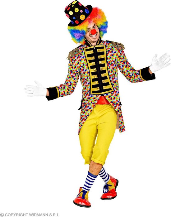 Clown & Nar Kostuum | Confetti Feest Clown Slipjas Man | XL | Carnaval ...