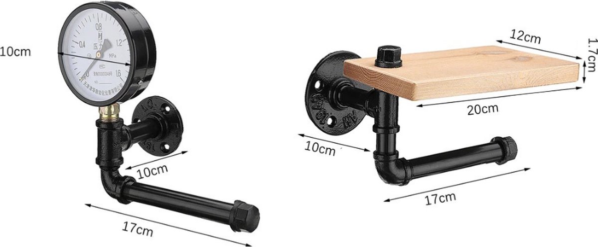 Brania Industriële WC Rolhouder Accessoires Plankje - Toiletrolhouder ...