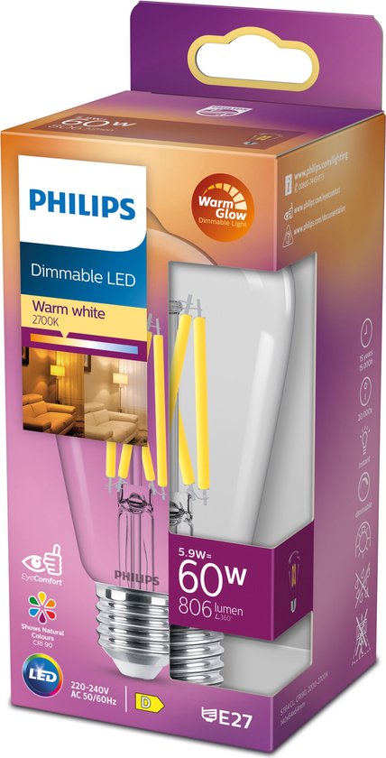 Philips Led Classic 60w St64 E27 Cl Wgd90 Srt4 Verlichting | bol