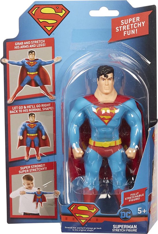 DC Comics Superman Stretch Speelfiguur + 3 stickers! | Superhelden ...
