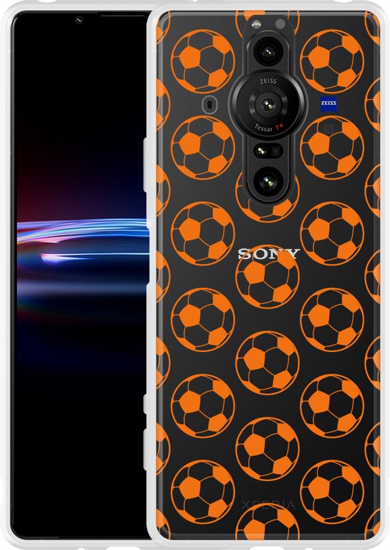 Hoesje geschikt voor Sony Xperia Pro-I Orange Soccer Balls | bol