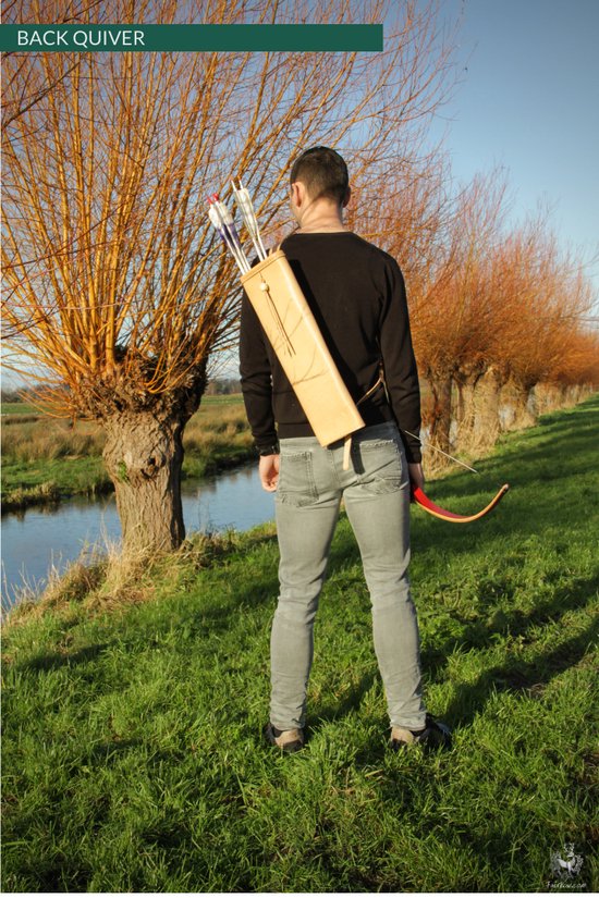 Rug Quiver Classic 60's Stijl Natuurlijk Gelooid Quiver Left Handed | bol