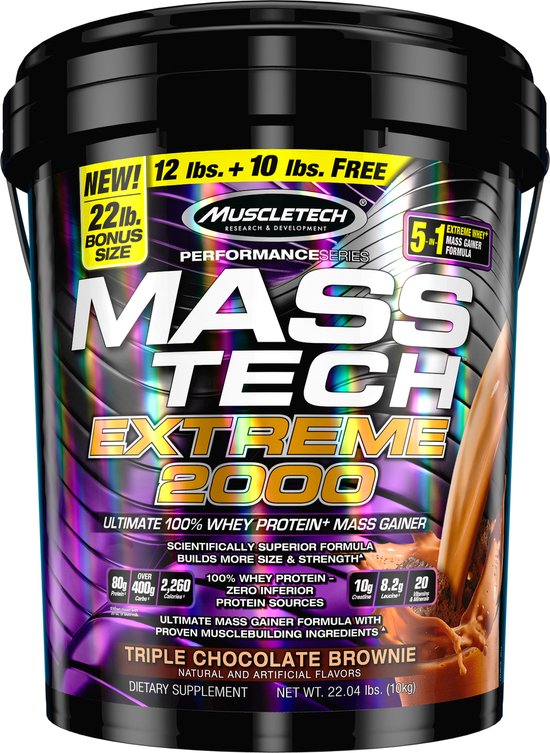 Mass Tech Extreme 2000 10000gr Triple Choco Brownie | bol.com
