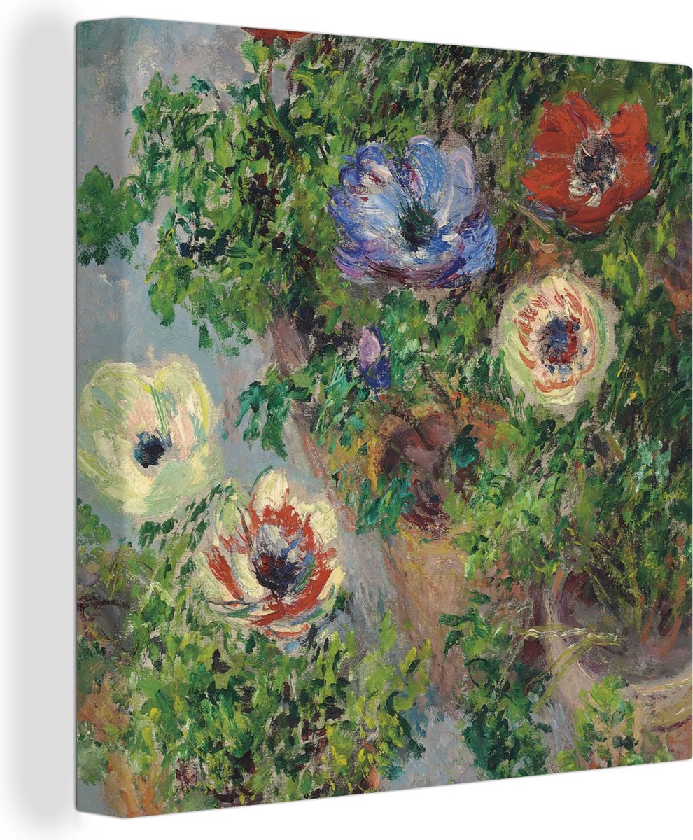 Tableau Toile Anémones en Pot - Peinture de Claude Monet - 90x90 cm ...