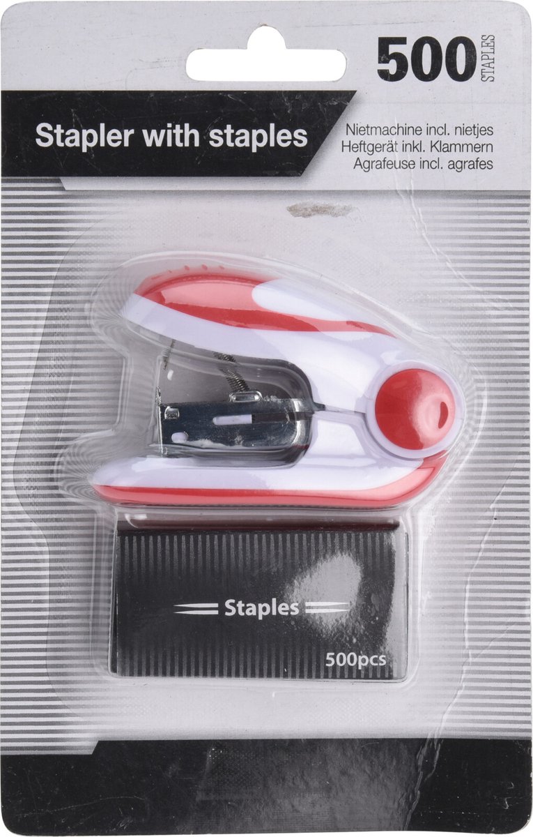 Nietmachine incl nietjes mini formaat rood | bol.com