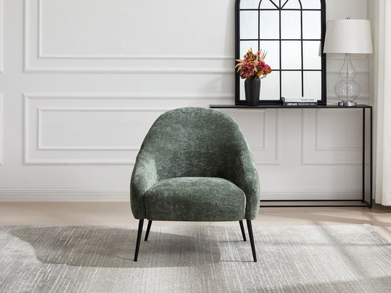 Vente-unique Fauteuil van groene gestructureerde stof RIBEDI | bol