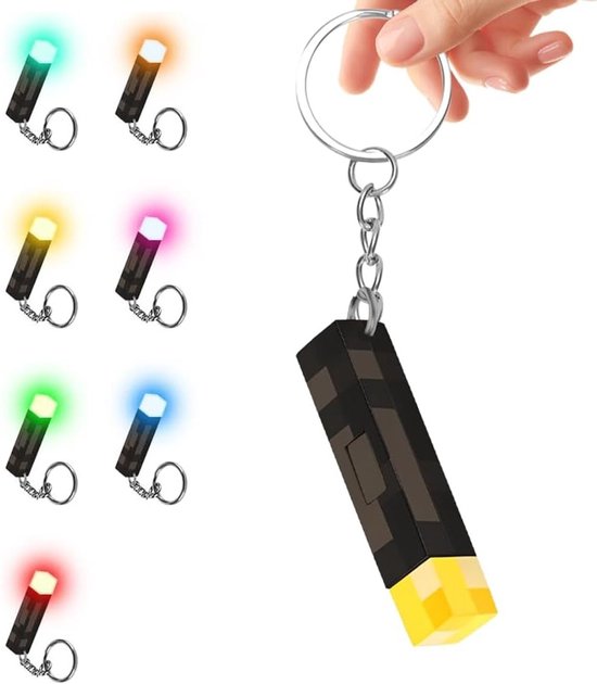 Mini-fakkel sleutelhanger met 7 kleuren, USB-oplaadbaar, ideaal voor ...