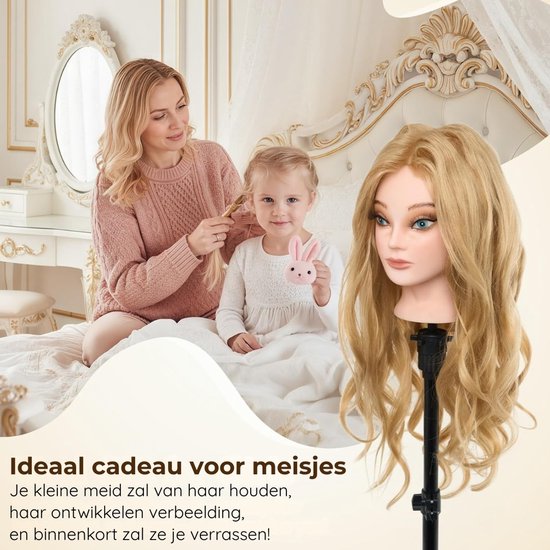 Mannequin Hoofd - Echt Menselijk Haar - Kappershoofd - Oefenhoofd ...