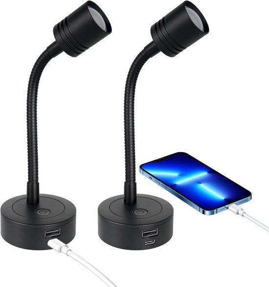 LED Leeslamp - Flexibele Spot - Camper Boot - Dubbele USB Poort - 12 ...