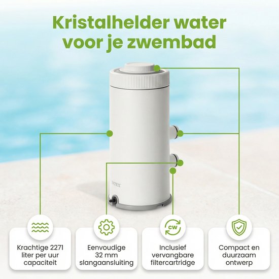 Intex Rond Prism Frame Zwembad - 366 x 76 cm - Grijs - Inclusief Solar ...
